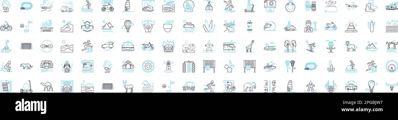 Adventure travel vector line icons set. Adventure, Travel, Expedition ...