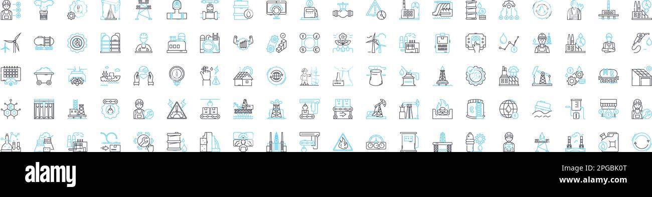 Industrial business vector line icons set. Industry, Business ...