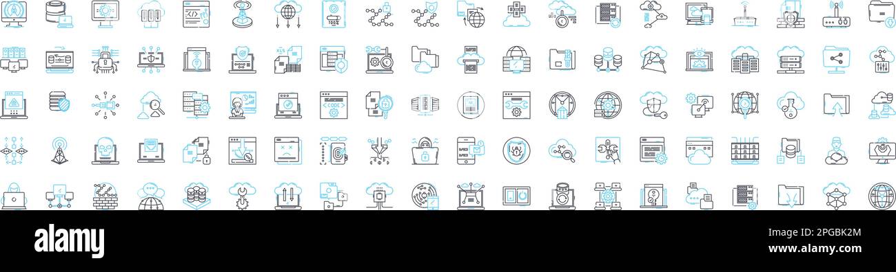 Cloud networking vector line icons set. Cloud, Networking ... Cloud networking vector line icons set. Cloud, Networking ...