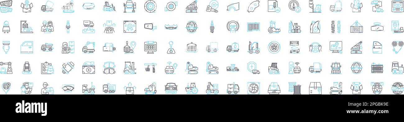 Transportation vector line icons set. Travel, Transit, Freight ...