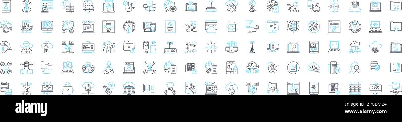 Network Vector Line Icons Set Network Connectivity Lan Wan System Infrastructure Wifi