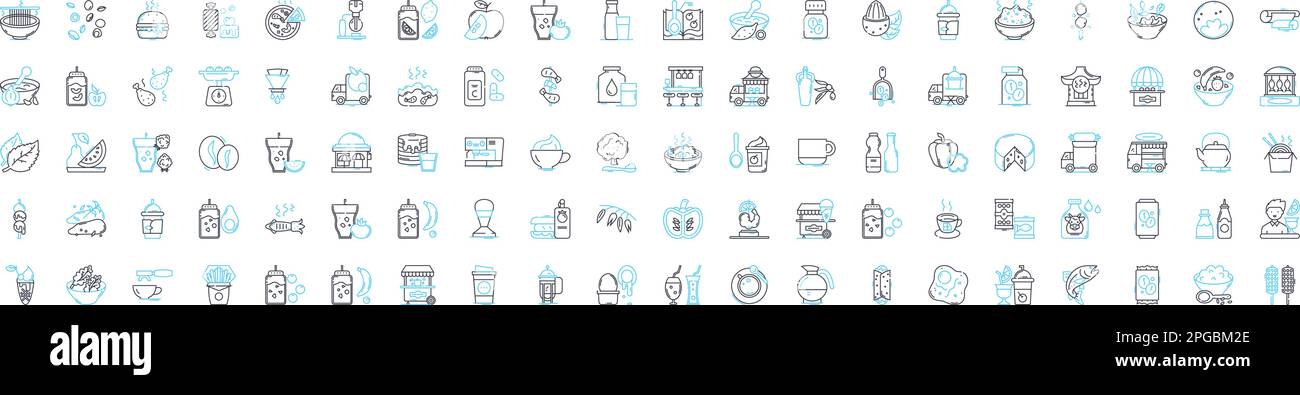 Food tech vector line icons set. Foodtech, Cuisine, Nutrition, Edible ...