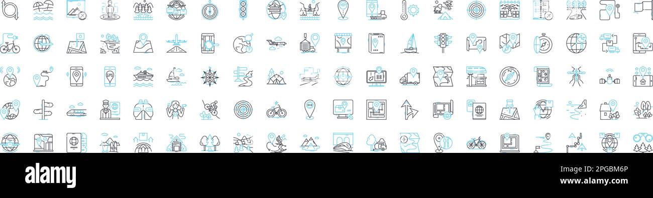 Gps Navigation Vector Line Icons Set Gps Navigation Tracking Maps Destination Coordinate