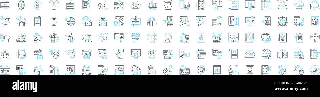 Go shopping vector line icons set. Shopping, Buy, Go, Gather, Purchase ...
