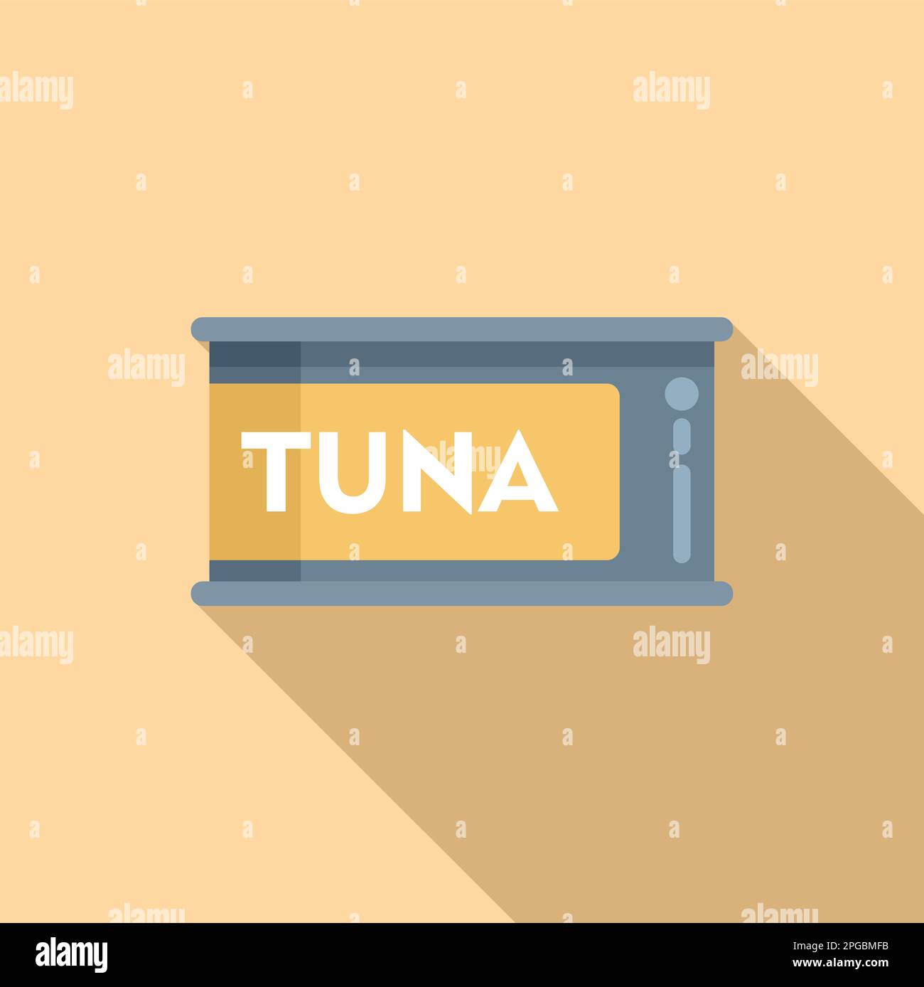 Tuna fish can icon flat vector. Food protein. Healthy vitamin Stock ...