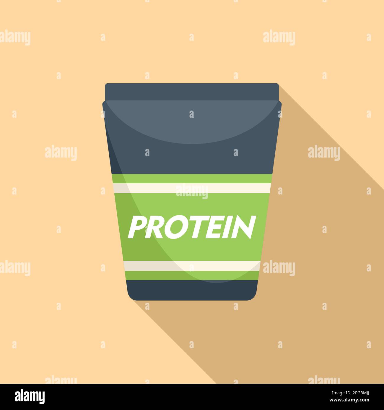 Protein pack icon flat vector. Food vitamin. Health meal Stock Vector ...
