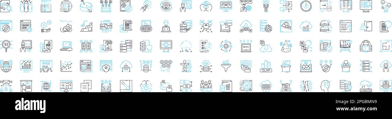 Business analytics vector line icons set. Business, Analytics, Data ...
