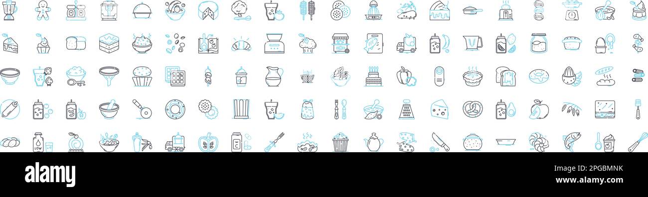 Buffet restaurant vector line icons set. Buffet, Restaurant, Food ...