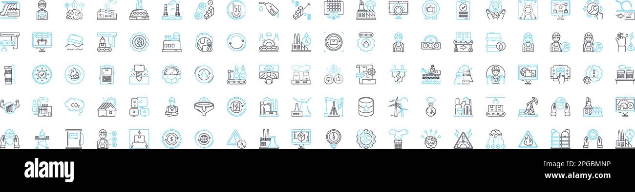 Smart factory vector line icons set. Smart, Factory, Automation ...