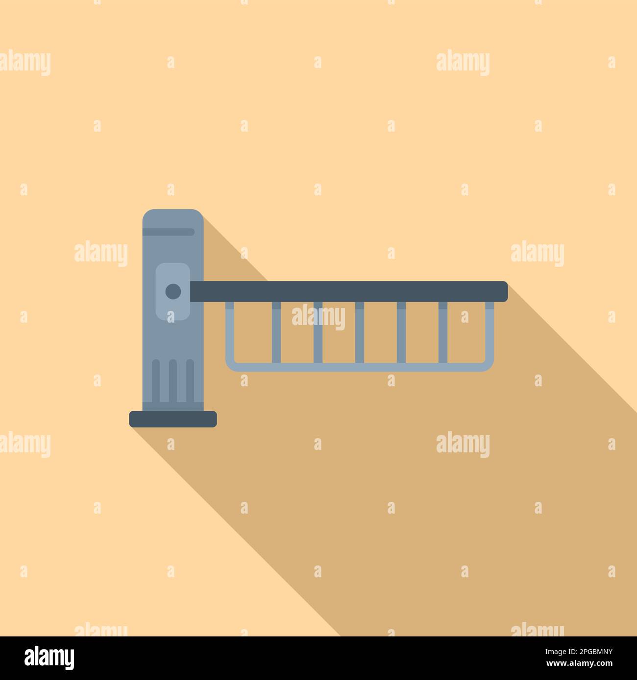 Automatic barrier icon flat vector. Gate fence. Door security Stock ...