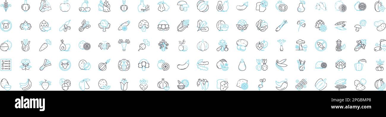 Grocery shop vector line icons set. Grocer, Market, Store, Produce ...