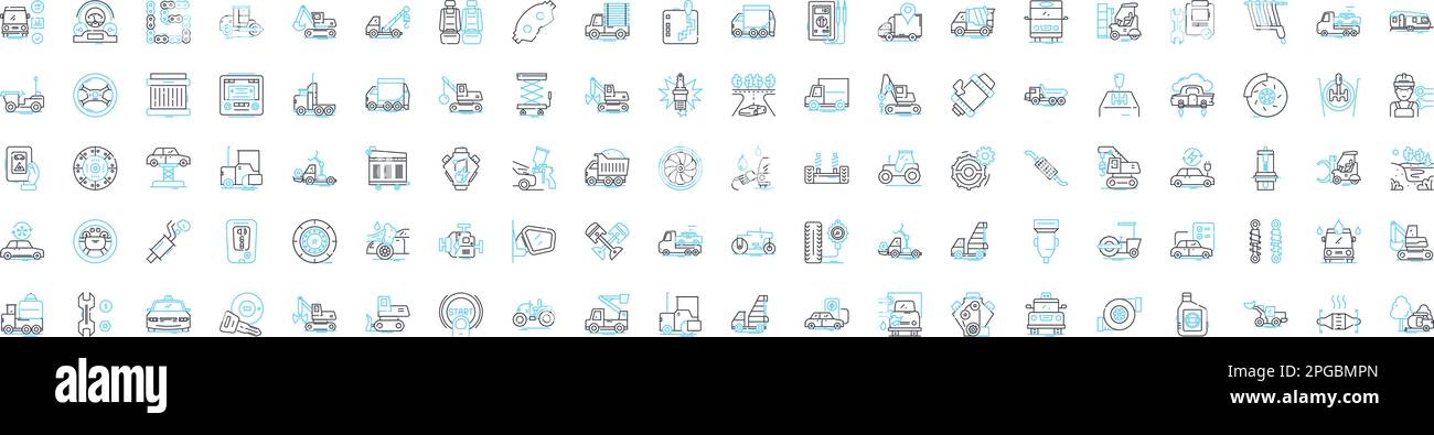 Car maintenance vector line icons set. Servicing, Repair, Tune-up, Oil ...