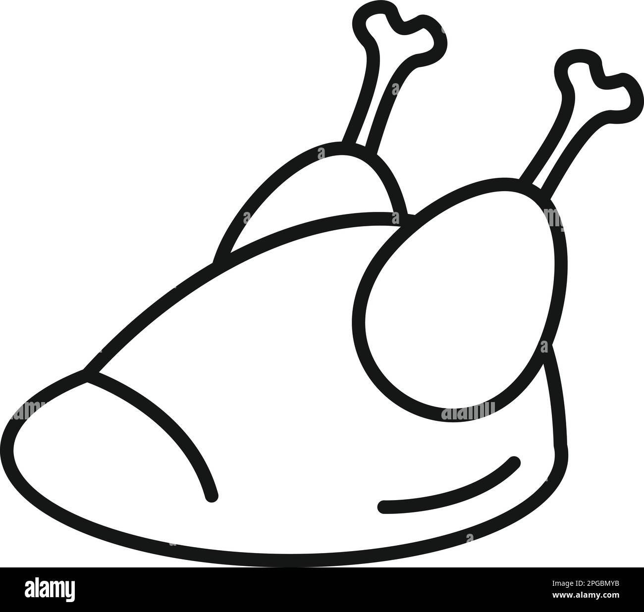 Chicken meat icon outline vector. Food protein. Grain meal Stock Vector ...