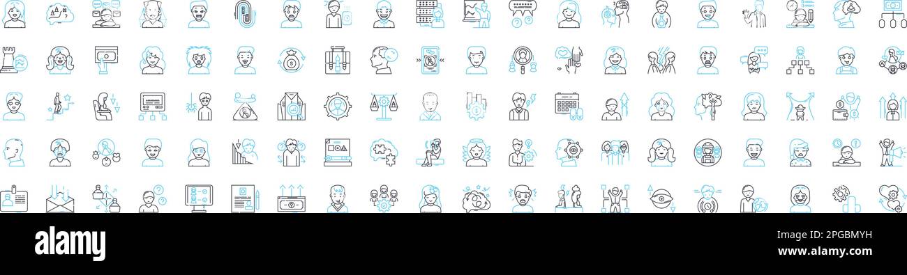 Emotional intellegence vector line icons set. Self-awareness, Empathy ...
