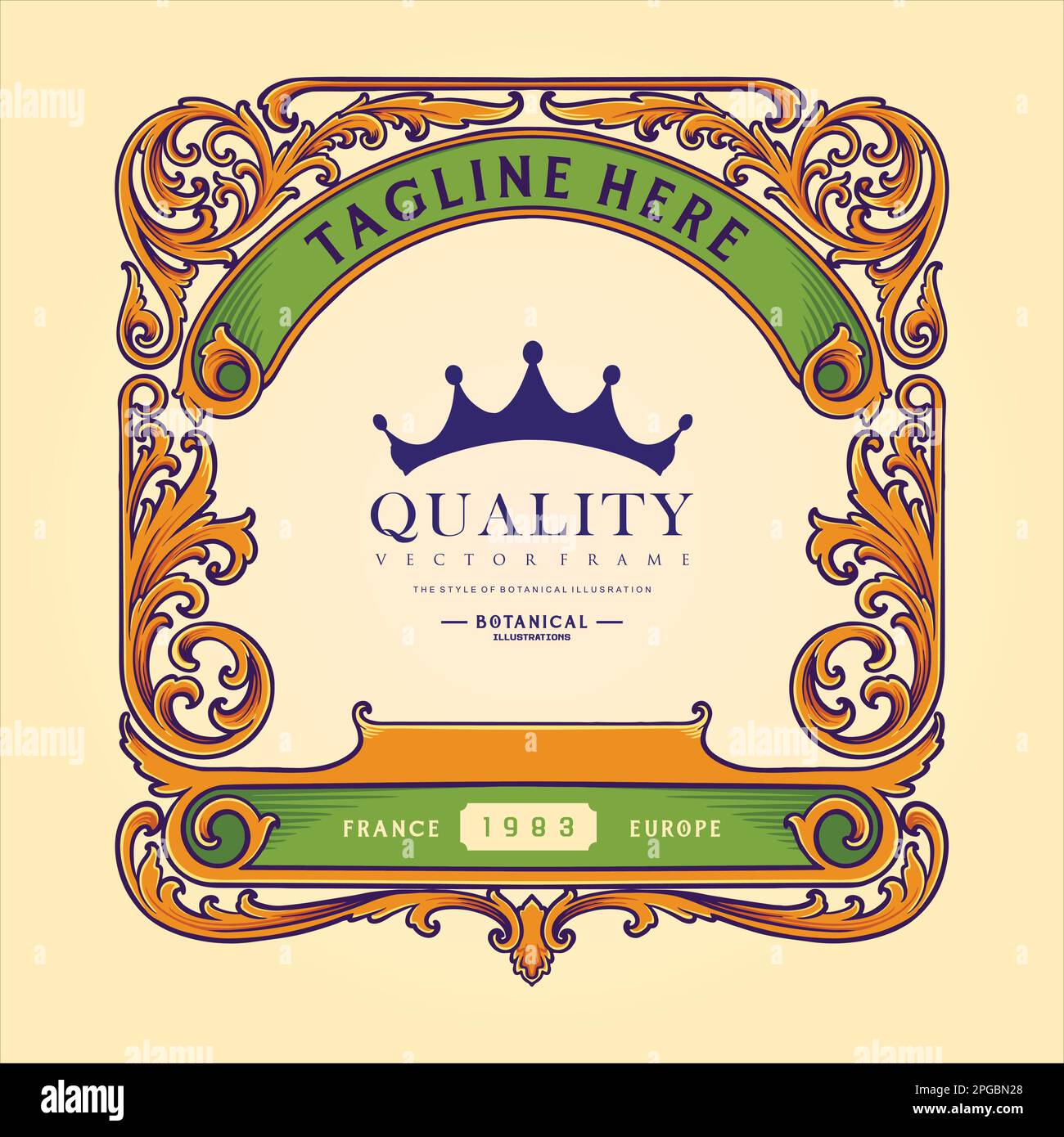 Classic elegant badge label flourish ornament illustrations vector for ...