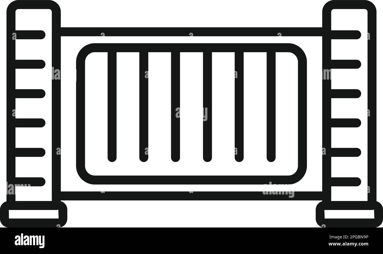 Automatic gate barrier icon outline vector. House security. Entry ...