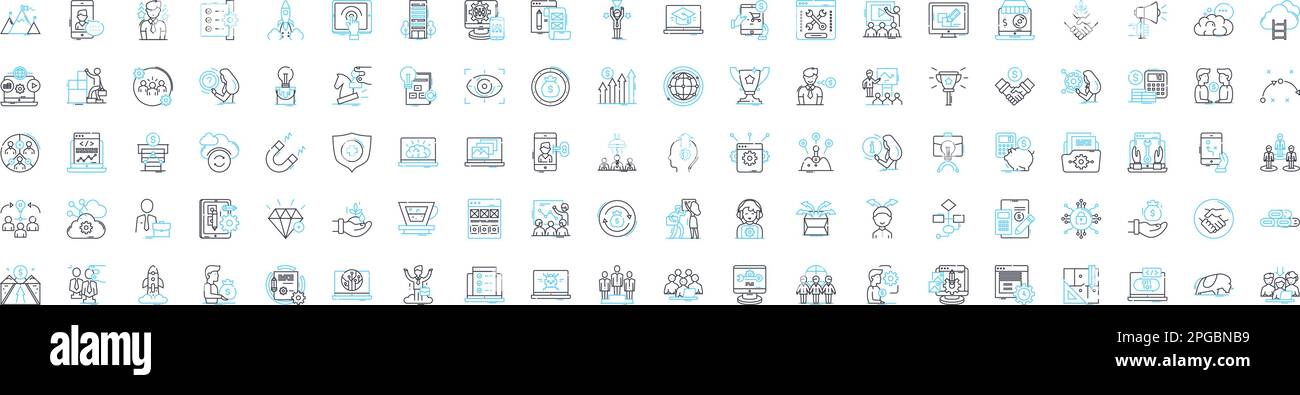 Startup growth vector line icons set. Entrepreneurship, Acceleration, Scaling, Funding ...