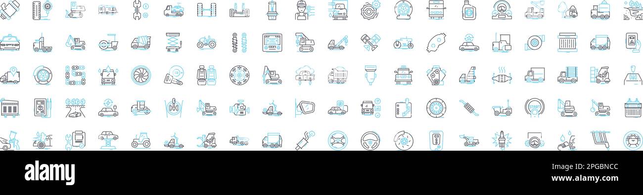 Auto salon vector line icons set. Cars, Detailing, Waxing, Polishing ...