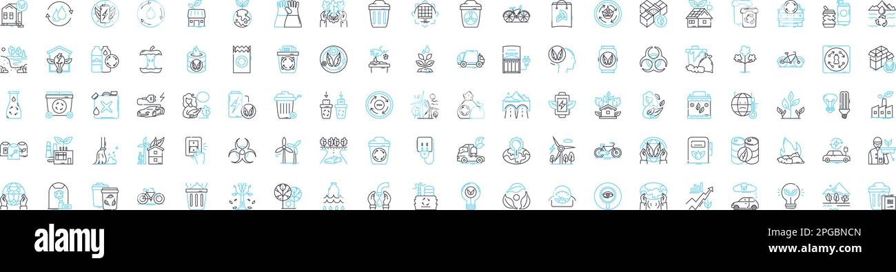 Ecology technologies vector line icons set. Ecosphere, Biosphere ...