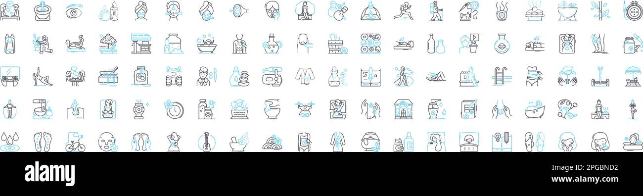 Spa and wellness vector line icons set. Spa, Wellness, Relaxation ...