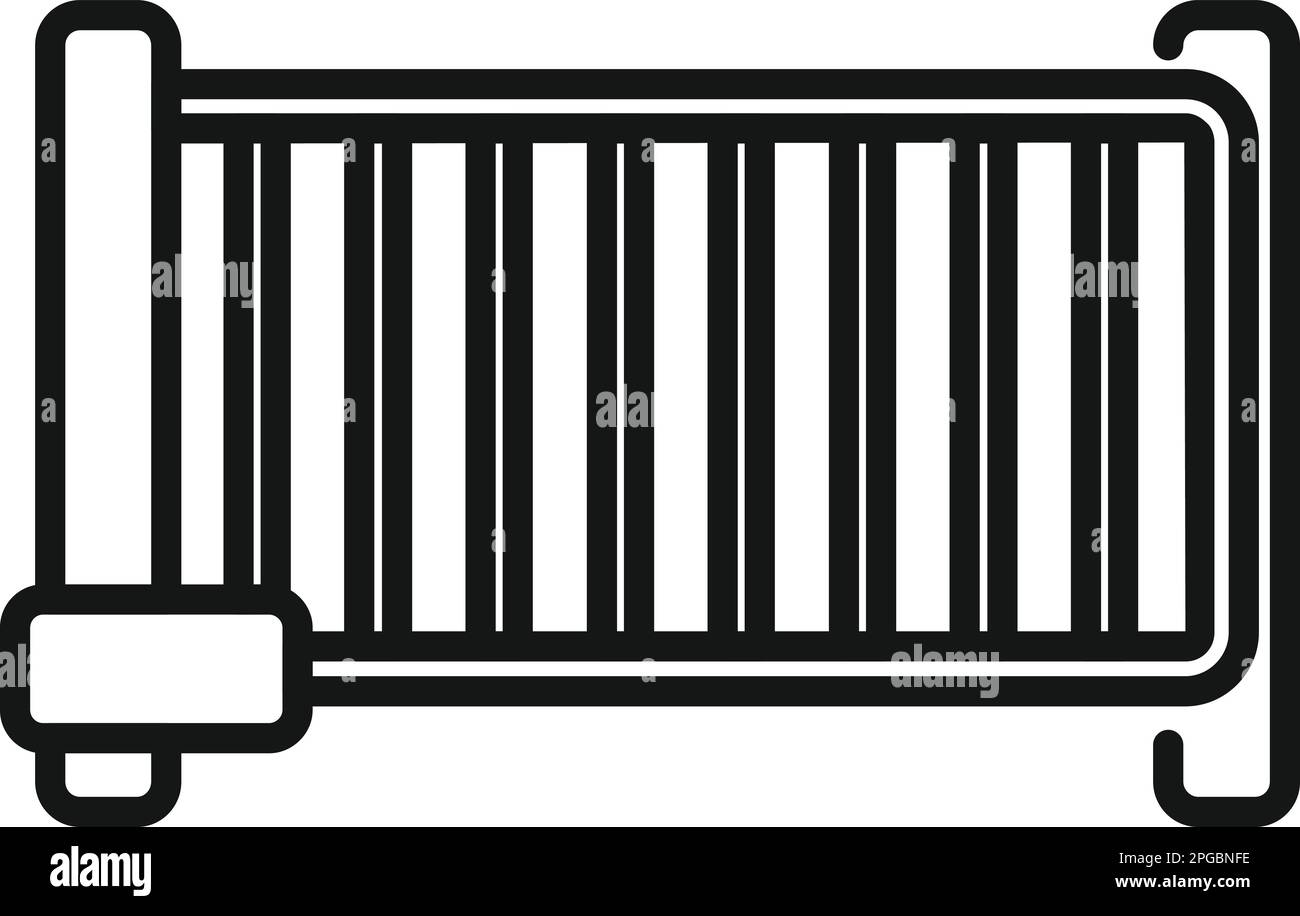 Auto gates icon outline vector. Automatic security. Entry key Stock ...