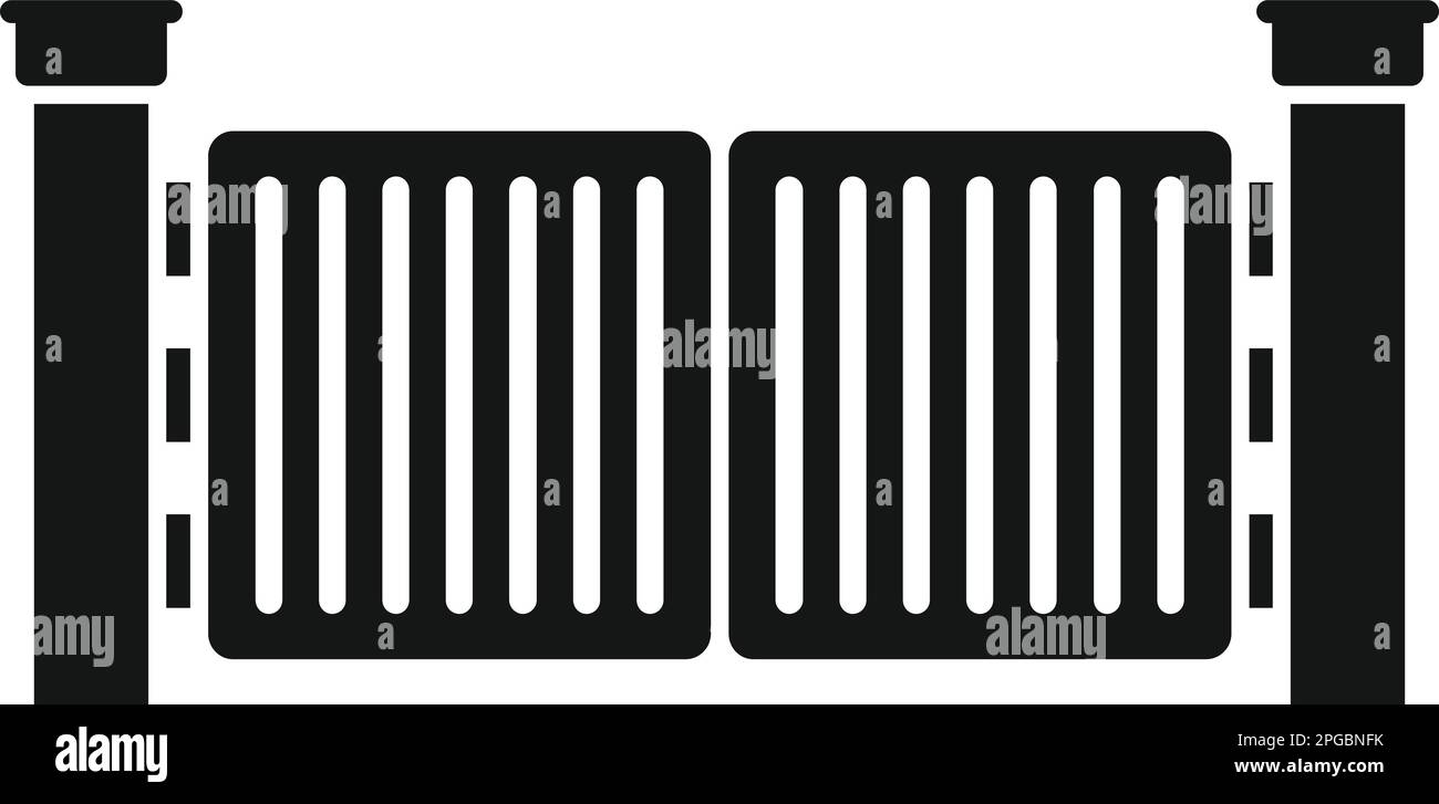 Automatic gate icon simple vector. Fence house. Garage entry Stock ...