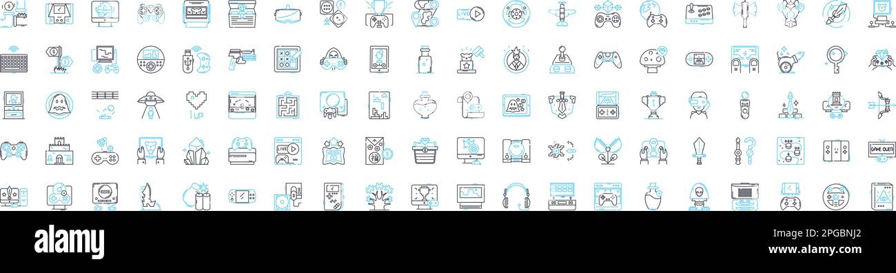 Gamification vector line icons set. Gamification, play, game ... Gamification vector line icons set. Gamification, play, game ...
