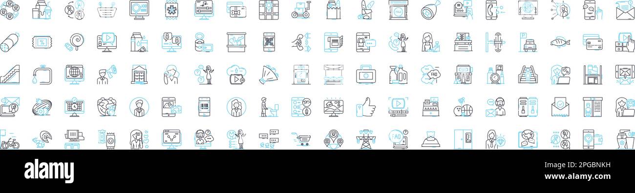 Digital assistants vector line icons set. AI, Chatbot, Cortana, Alexa ...