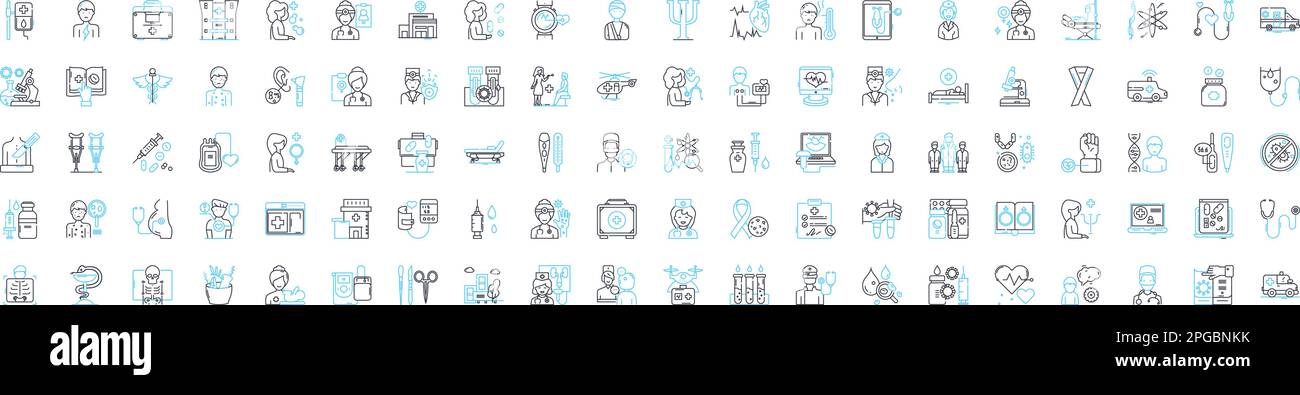 Medical services vector line icons set. Medicine, Health, Treatment ...