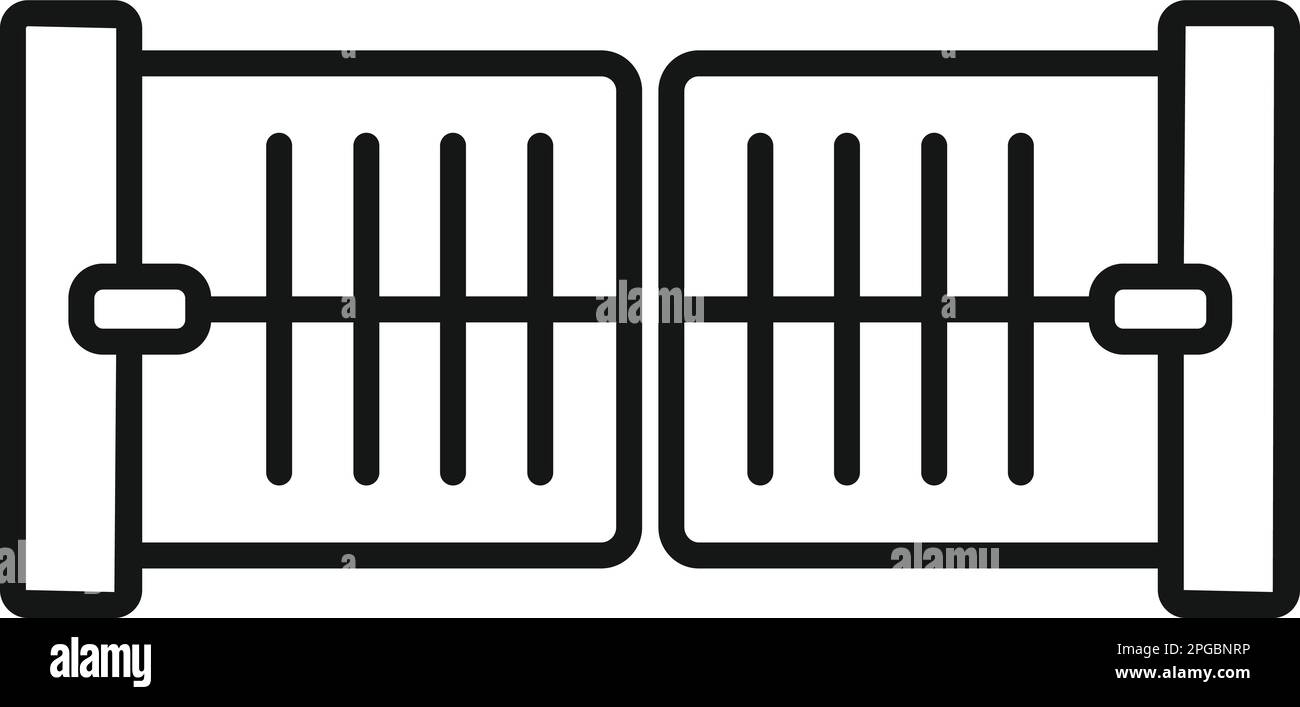 Automatic barrier icon outline vector. Gate fence. Door security Stock ...