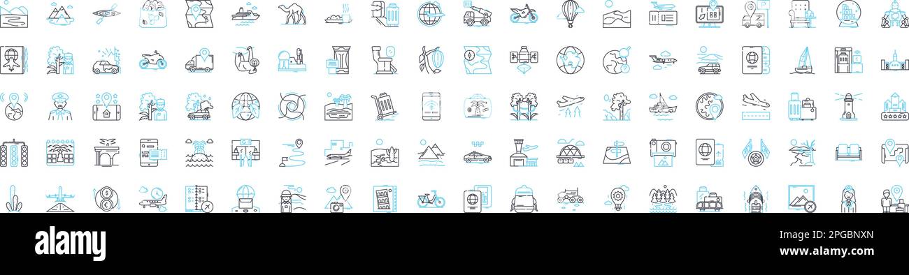 Airport vector line icons set. Airport, Terminal, Check-in, Terminal ...