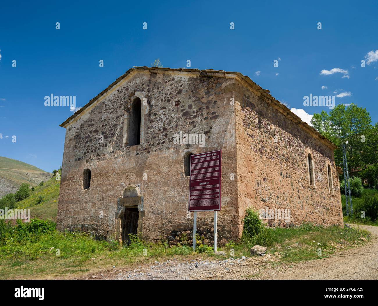 The ancient city of Krom valley. Alikinos Church. Historical old ...