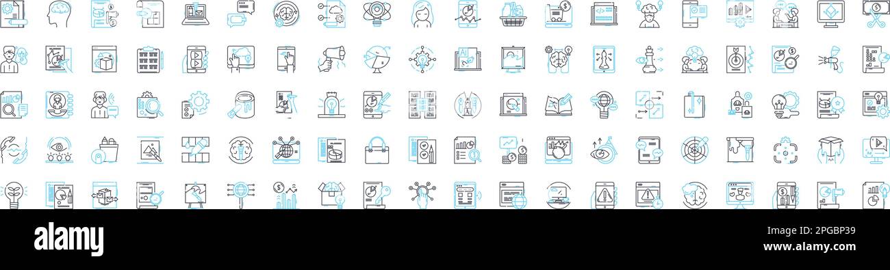 Teambuilding vector line icons set. Teamwork, Collaboration, Problem ...