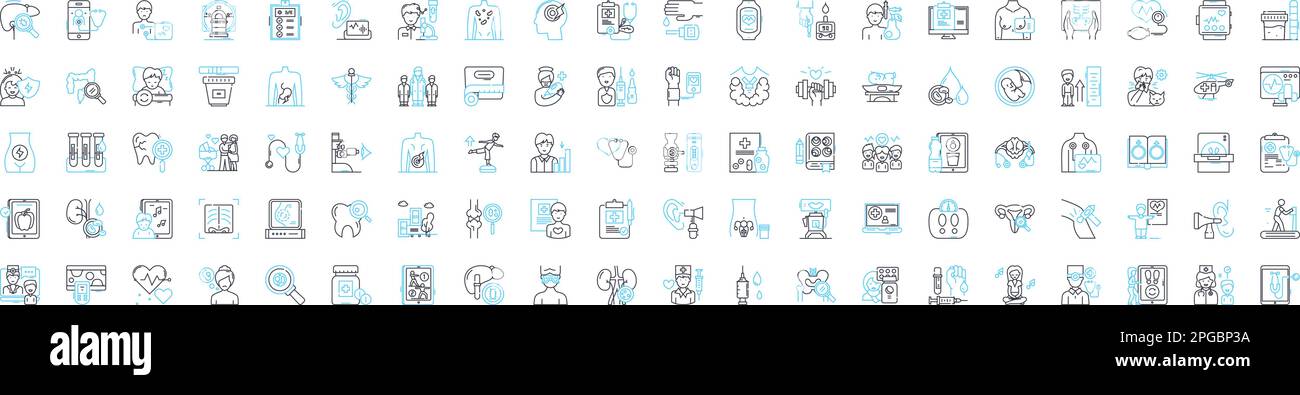 Health vector line icons set. Fitness, Wellness, Exercise, Nutrition ...