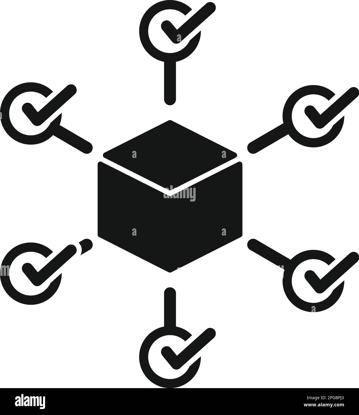 Blockchain scheme icon simple vector. Digital fintech. Business data ...