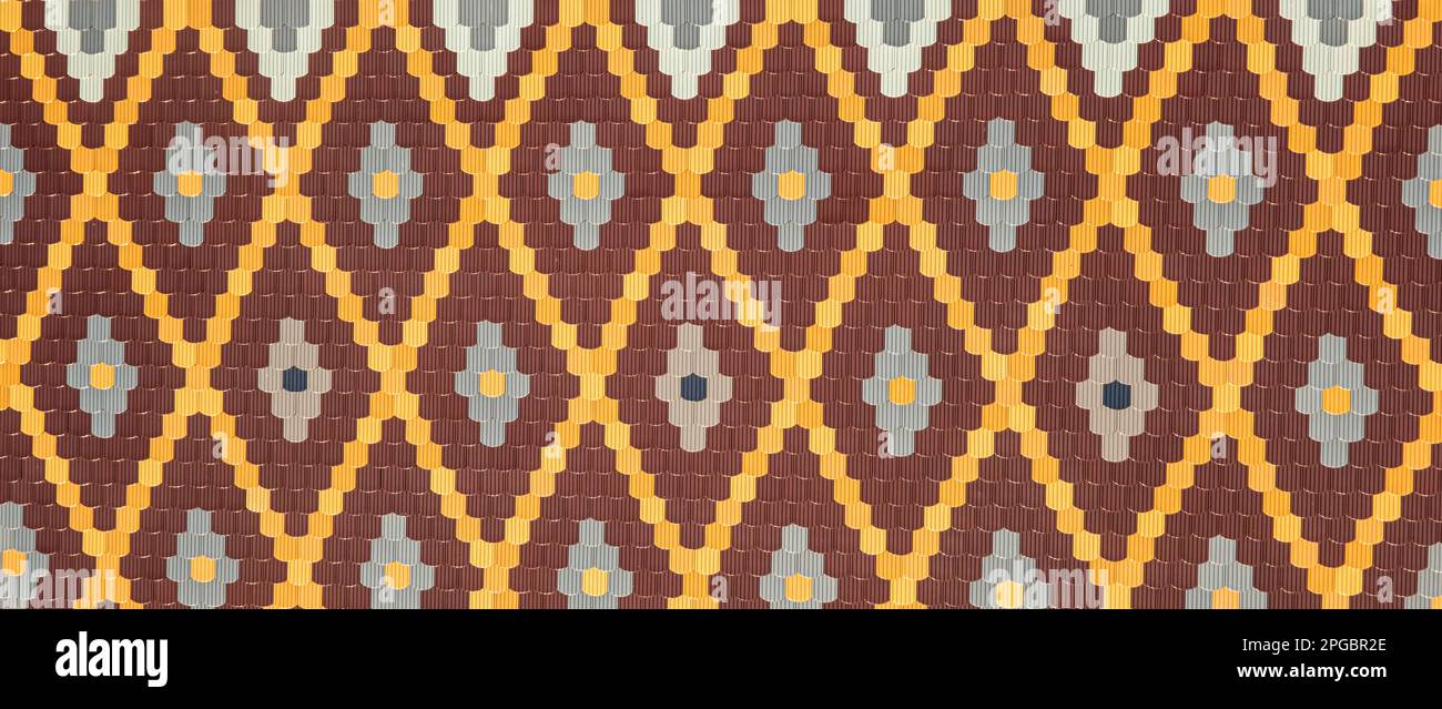 decorative roof with beautiful pattern of colorful glazed tiles Stock ...