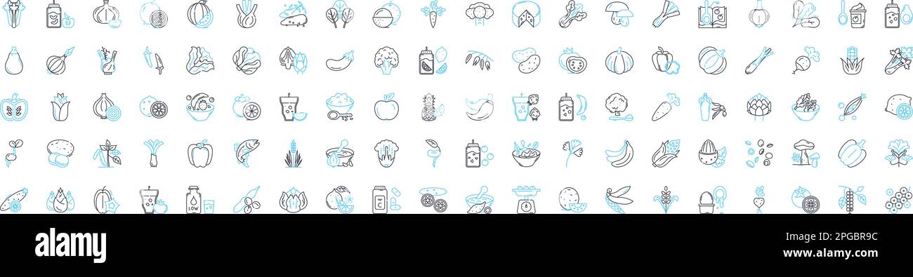 Natural food vector line icons set. Organic, Whole, Unprocessed, Fresh ...