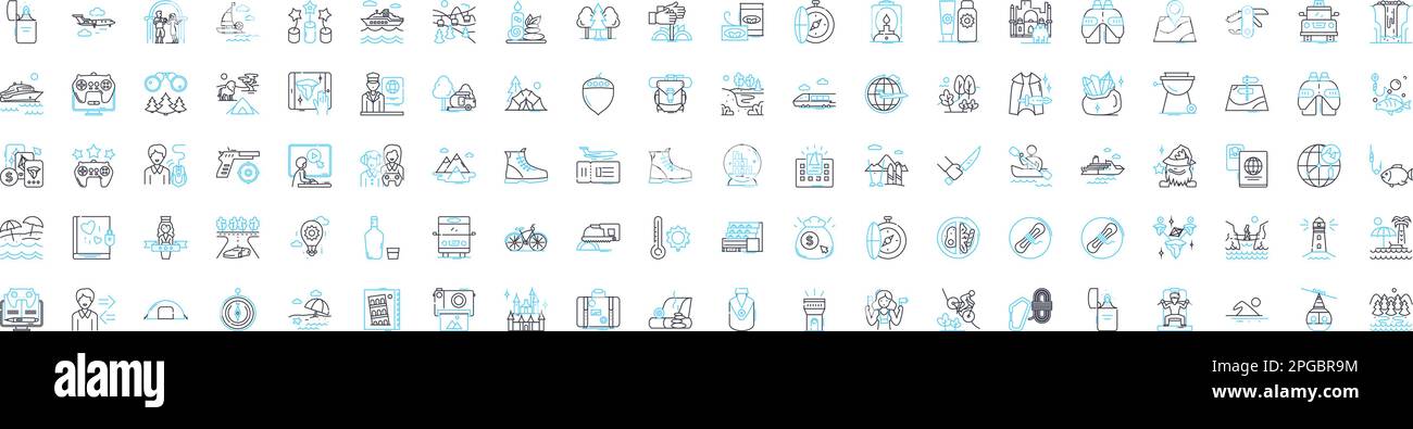 Travel weekend vector line icons set. Vacation, Trip, Weekender ...