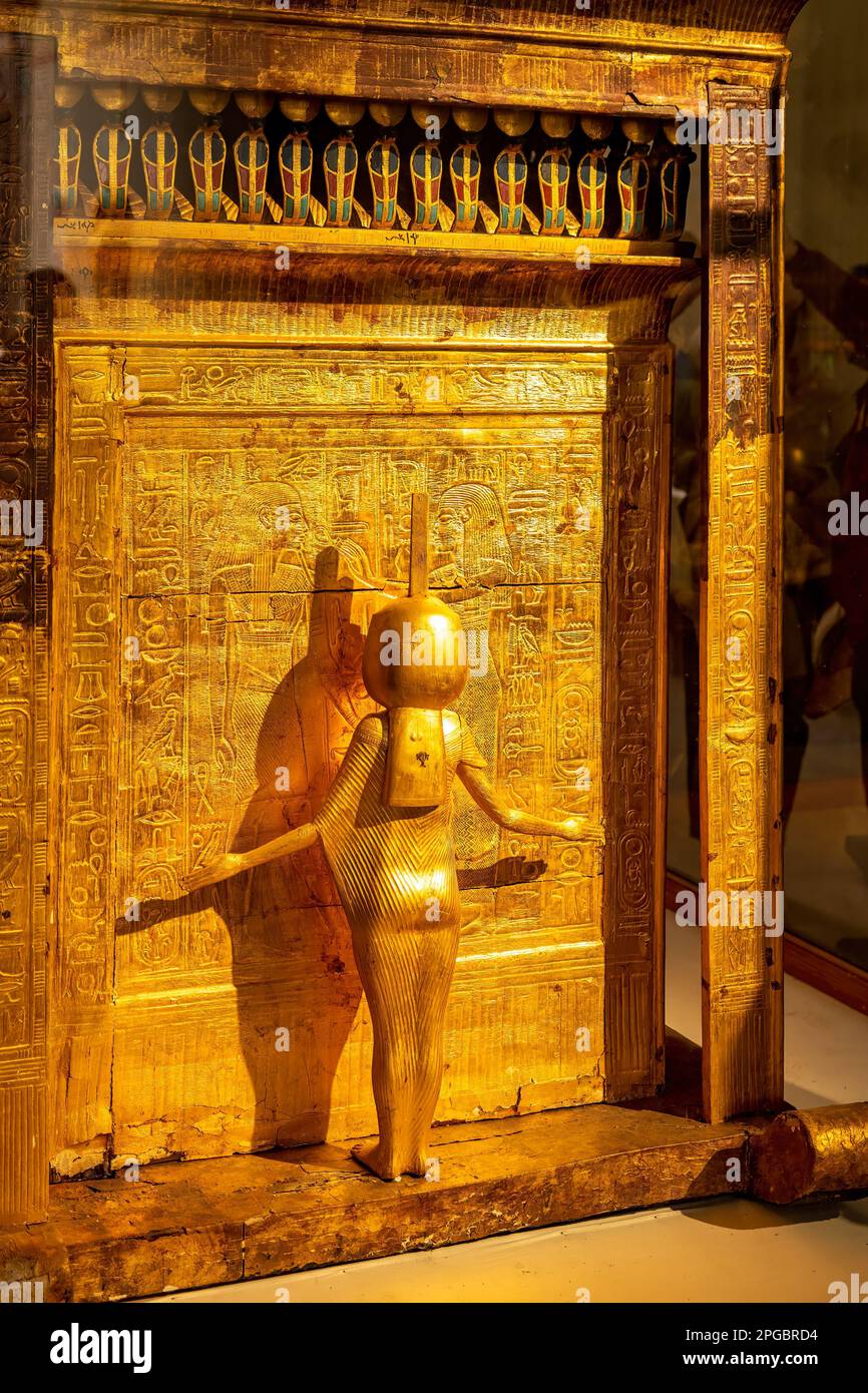 Main Storage Container of Tutankhamun in Egyptian Museum, Cairo, Egypt ...