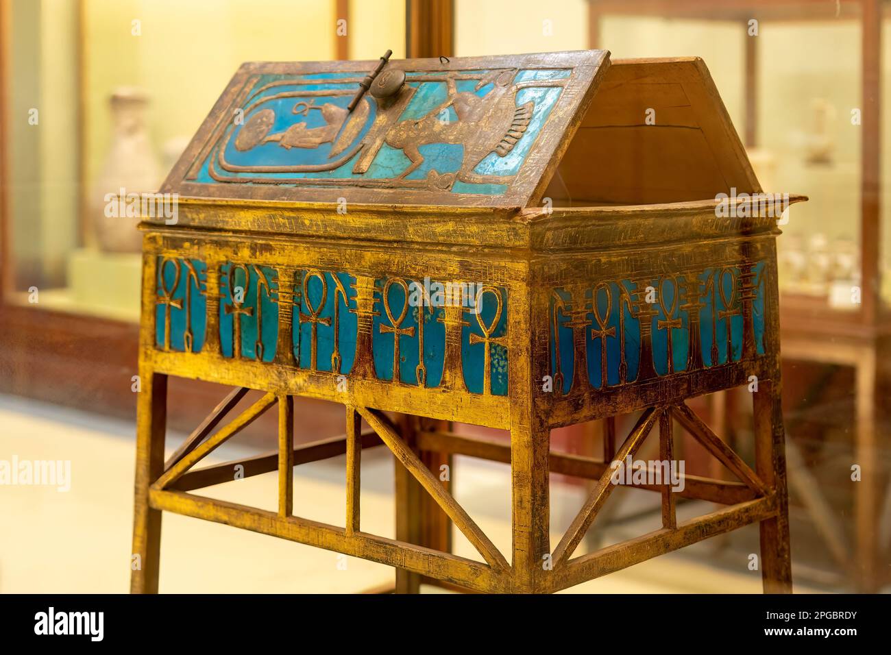 Storage Box of Yuya and Thuya in Egyptian Museum, Cairo, Egypt Stock ...