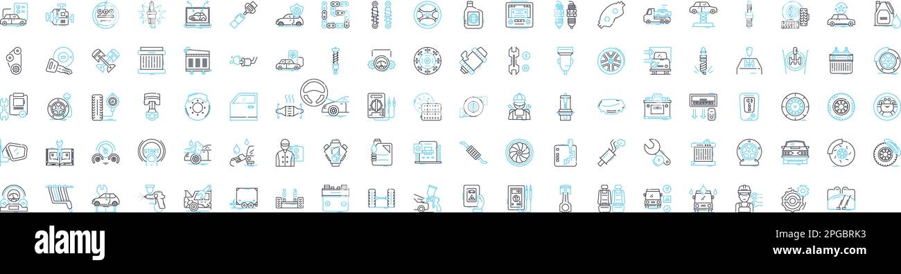 Car Service vector line icons set. Car, Service, Repair, Mechanics ...