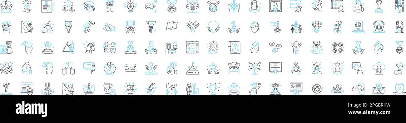 Achievements and rewards vector line icons set. Awards, Merits, Honors ...