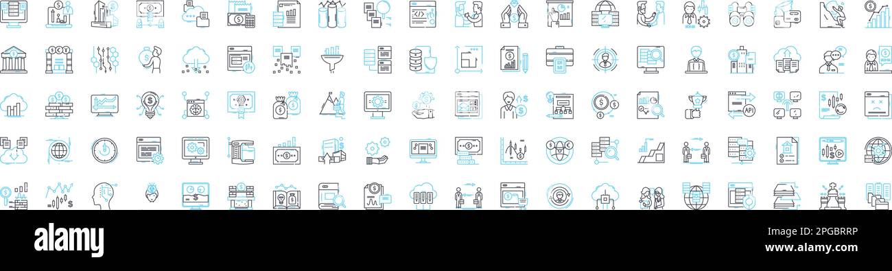 Financial data vector line icons set. Finance, Data, Analysis ...