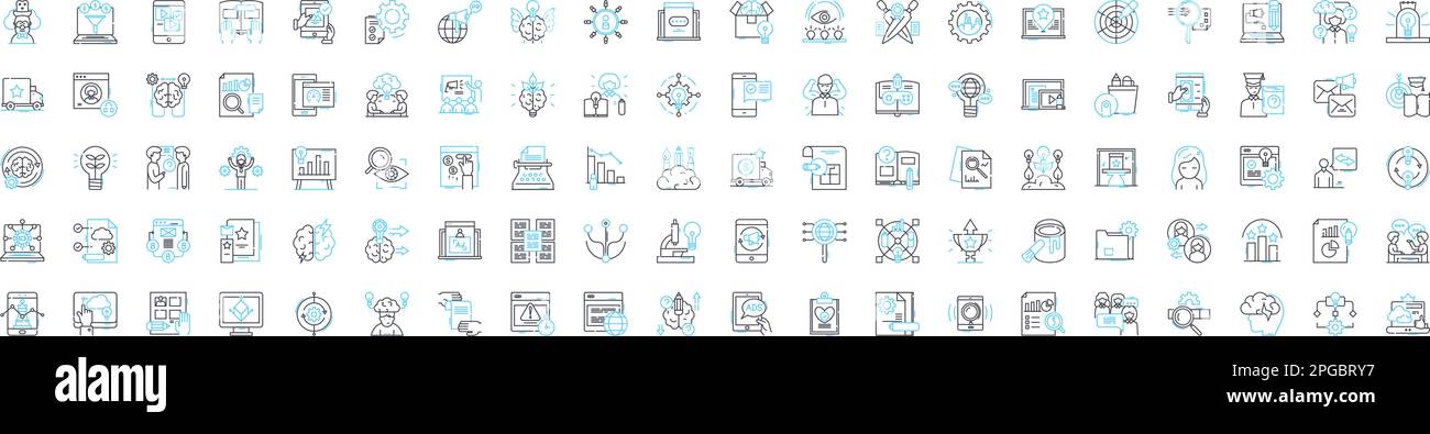 Neuro pictures vector line icons set. Neuroimage, Neurography, Brain ...