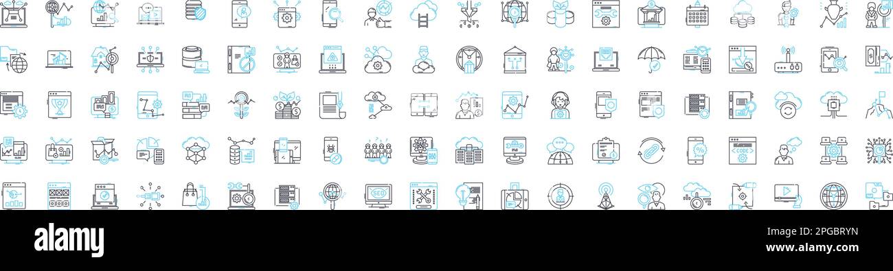 Website optimization vector line icons set. Optimization, Website, SEO, Analytics, Content ...