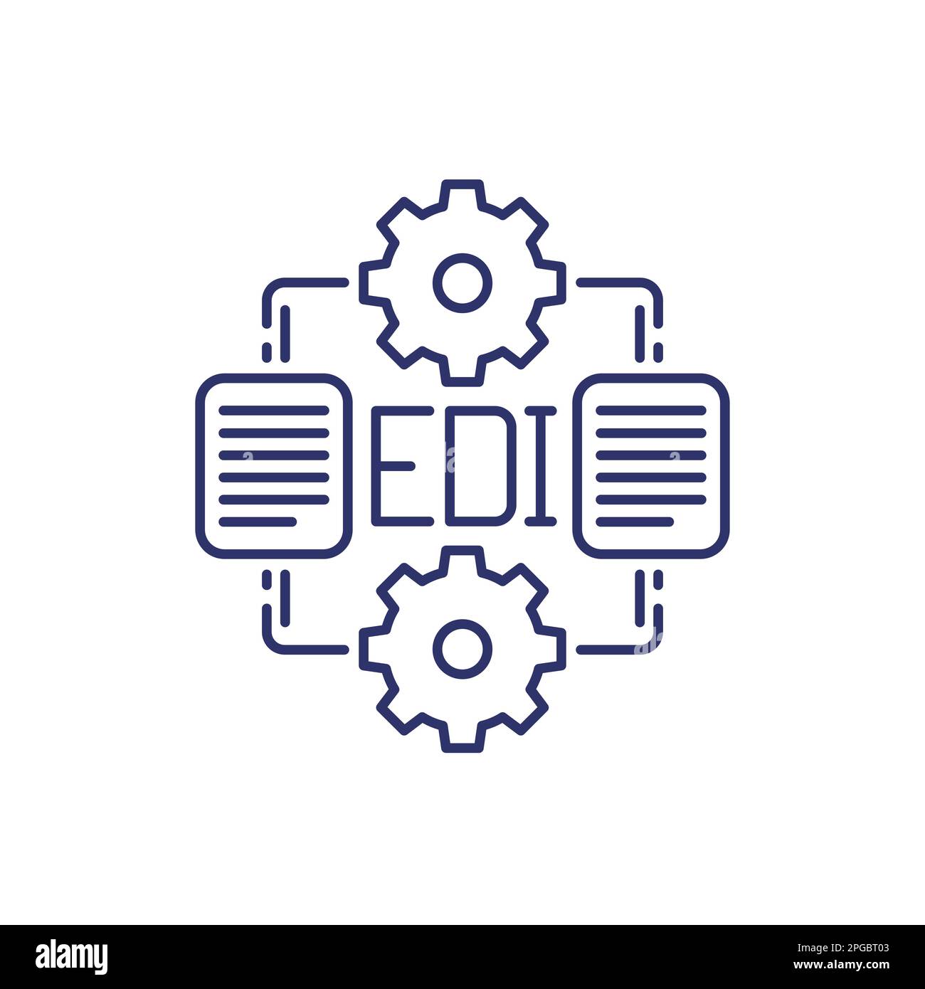 EDI icon, Electronic Data Interchange line design Stock Vector Image ...