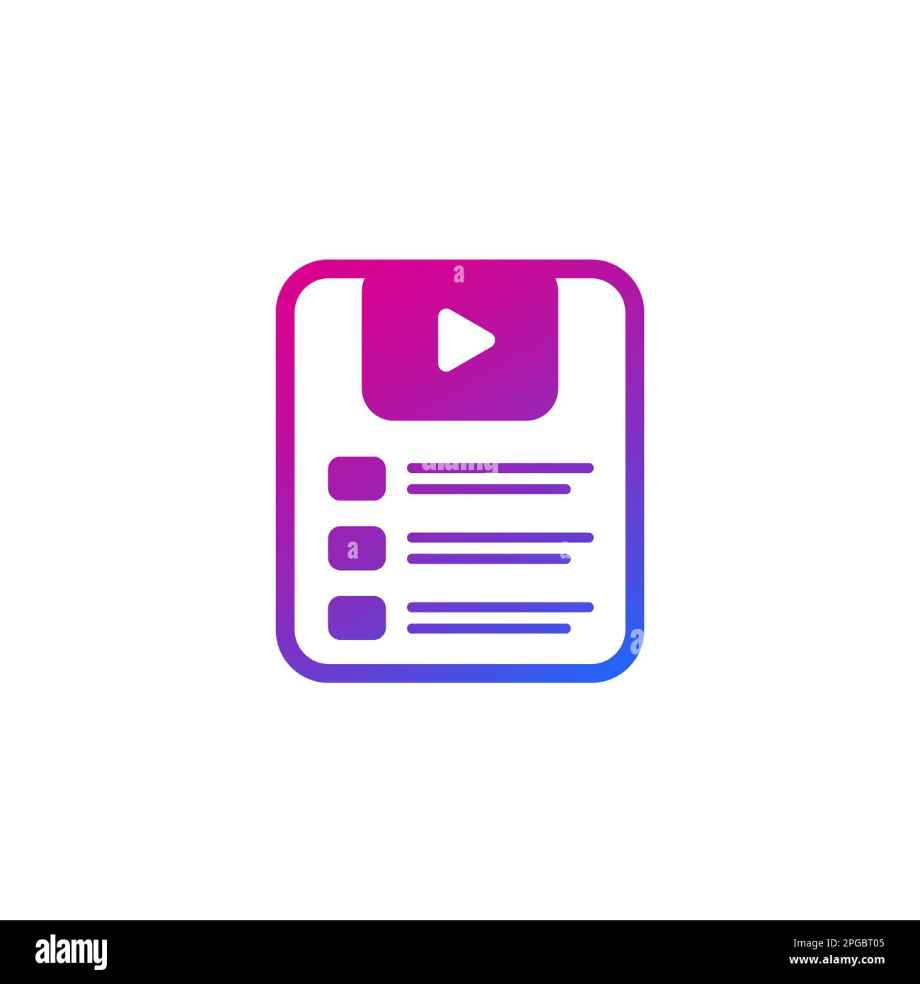 Video play list vector hi-res stock photography and images - Alamy