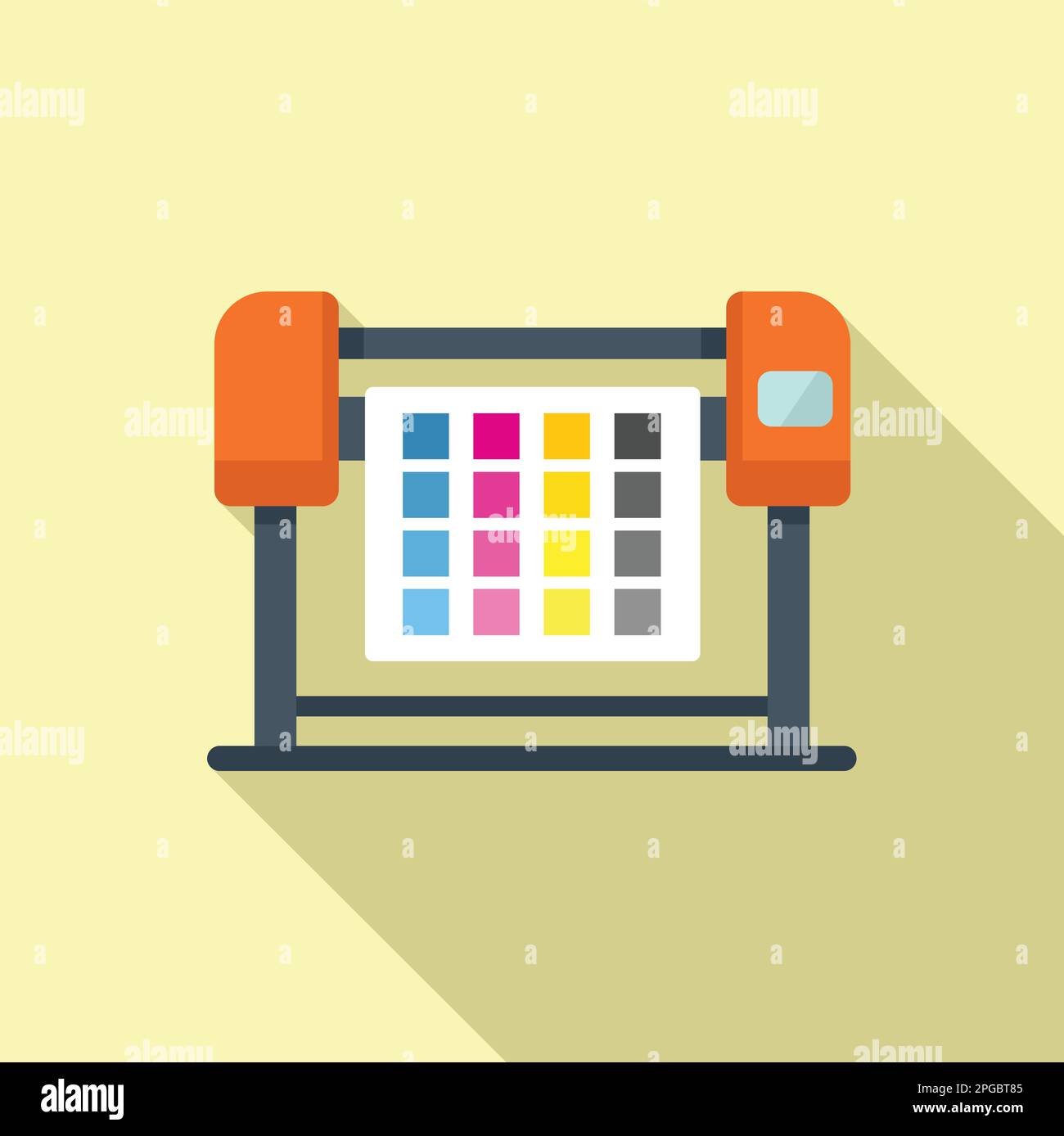 Cmyk plotter icon flat vector. Digital print. Color industry Stock ...