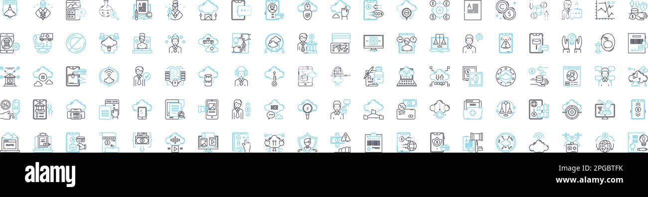 Digital service vector line icons set. Digital, Service, Online, Technology, Cloud, Portal ...