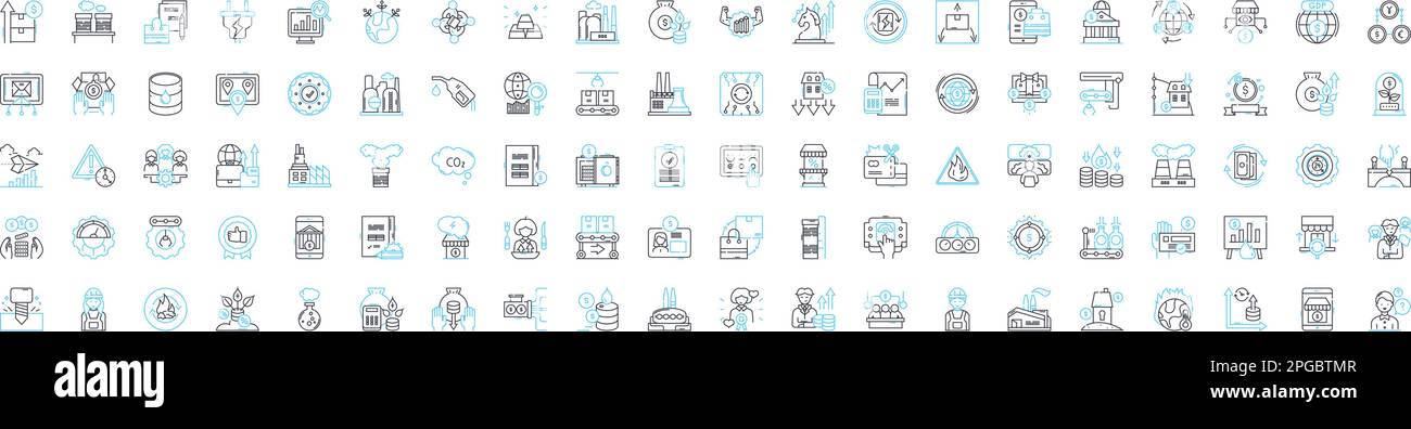 Economics vector line icons set. Economics, GDP, Markets, Trade ...